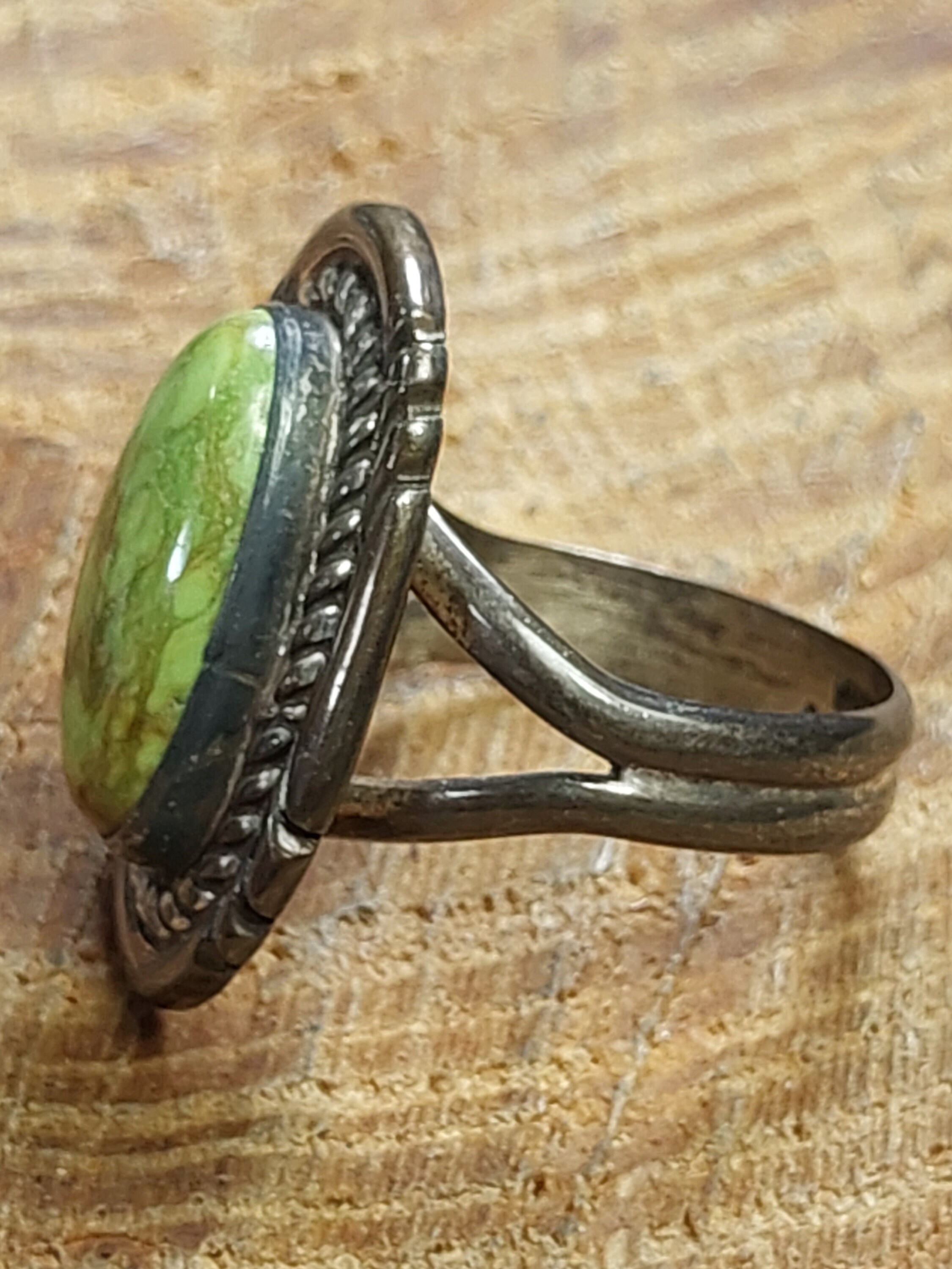 Navajo Sterling Silver Gaspeite Stone Ring Size 6 Signed Fransisco - Etsy