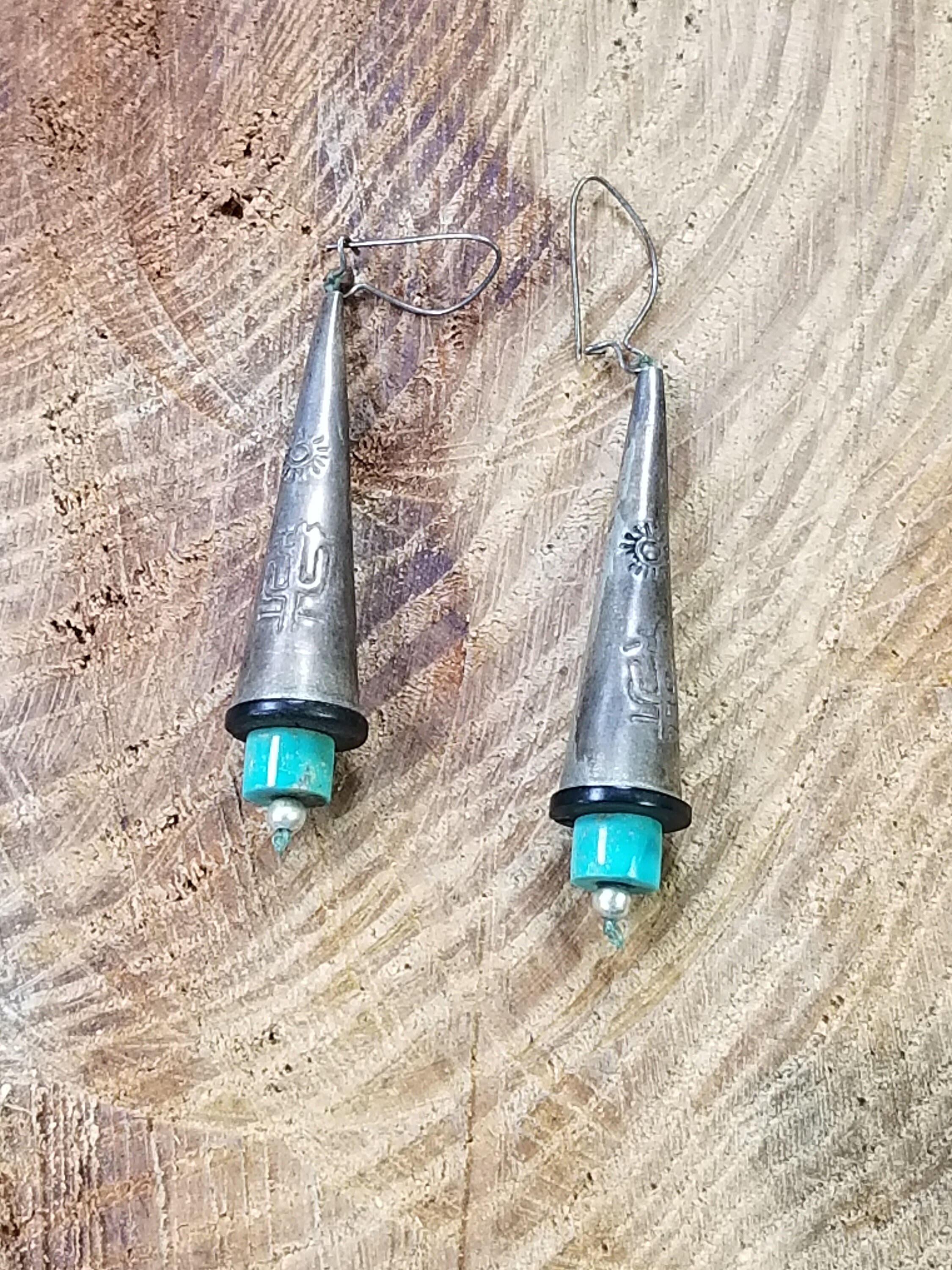 Hand Tooled Native American Navajo Conical Turquoise Bead - Etsy