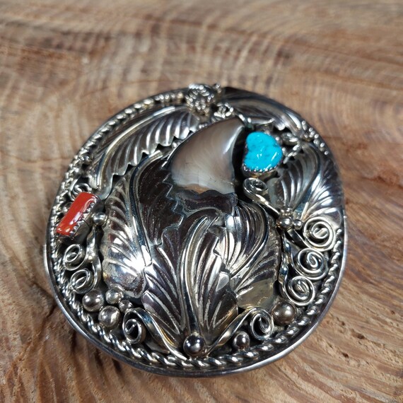 Navajo Belt Buckle Gary Edwards Sterling Silver - Gem