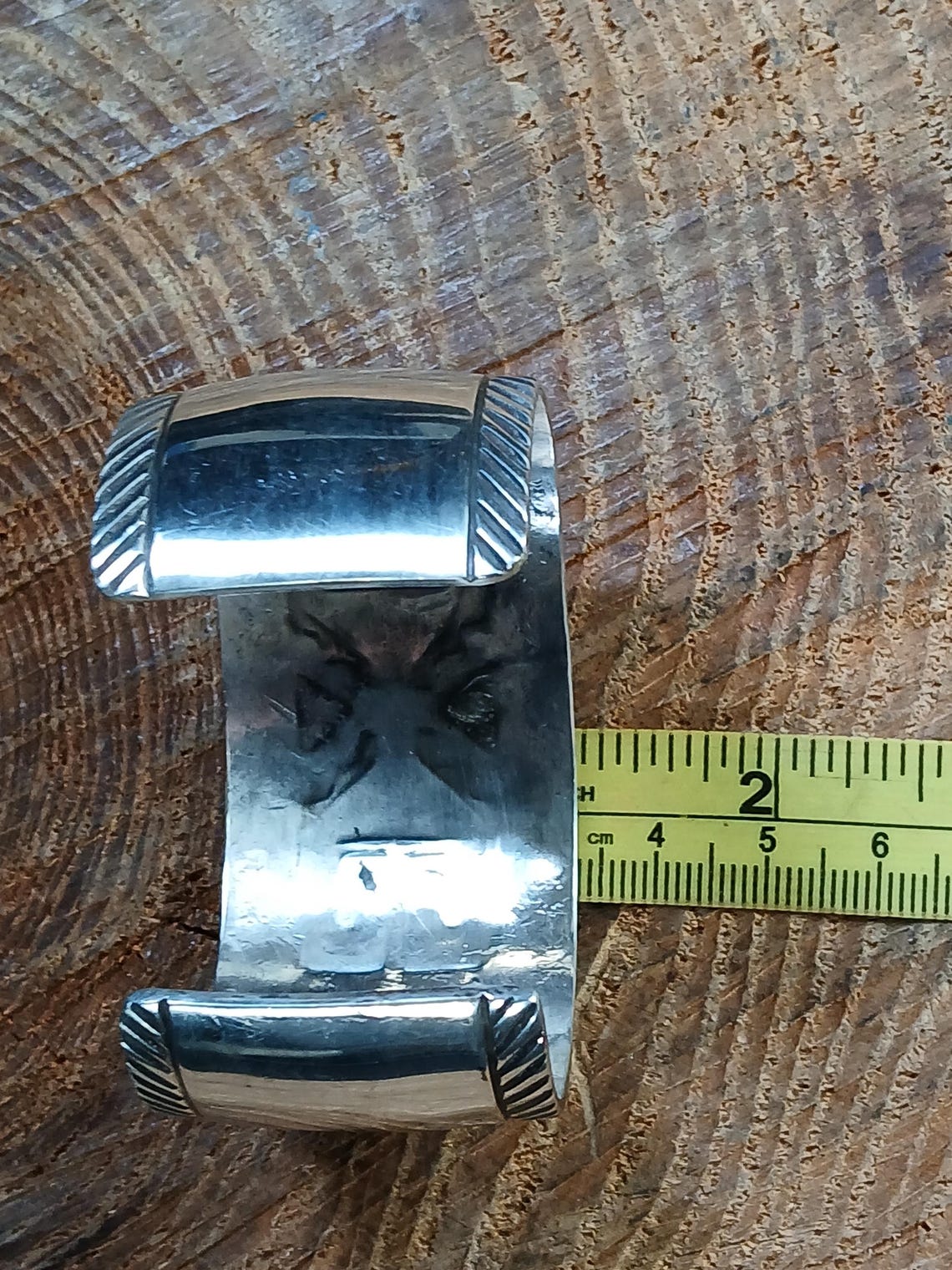 Rug Pattern Navajo Sterling Silver Overlay Cuff Native American Artist ...