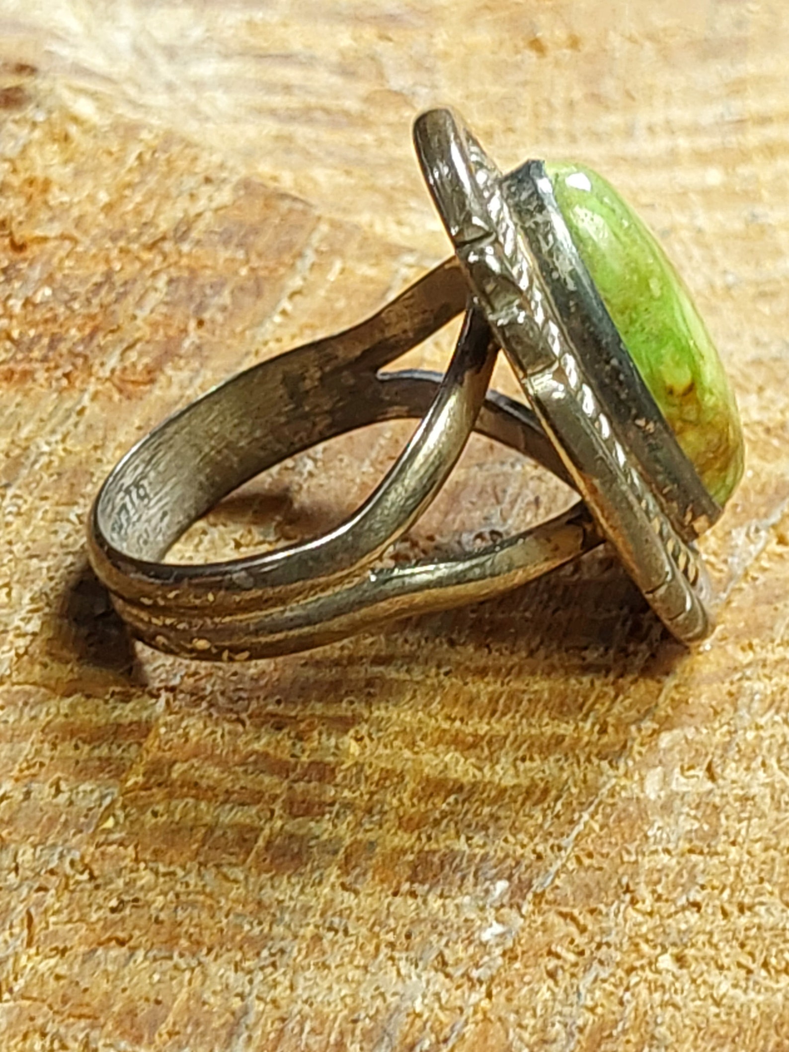 Navajo Sterling Silver Gaspeite Stone Ring Size 6 Signed Fransisco - Etsy