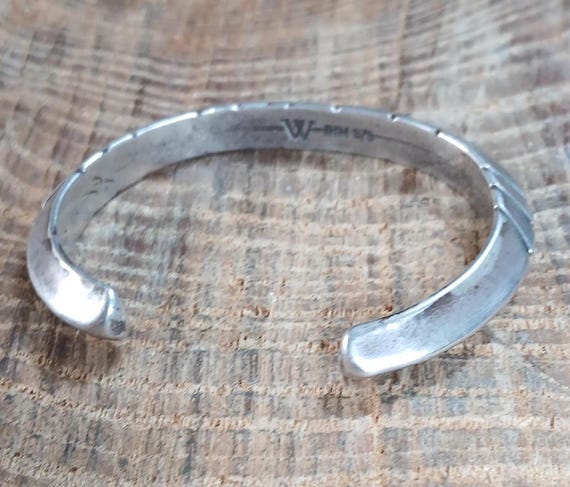 Cast Thick Triangle Cuff Bracelet Sterling Silver Nat… - Gem