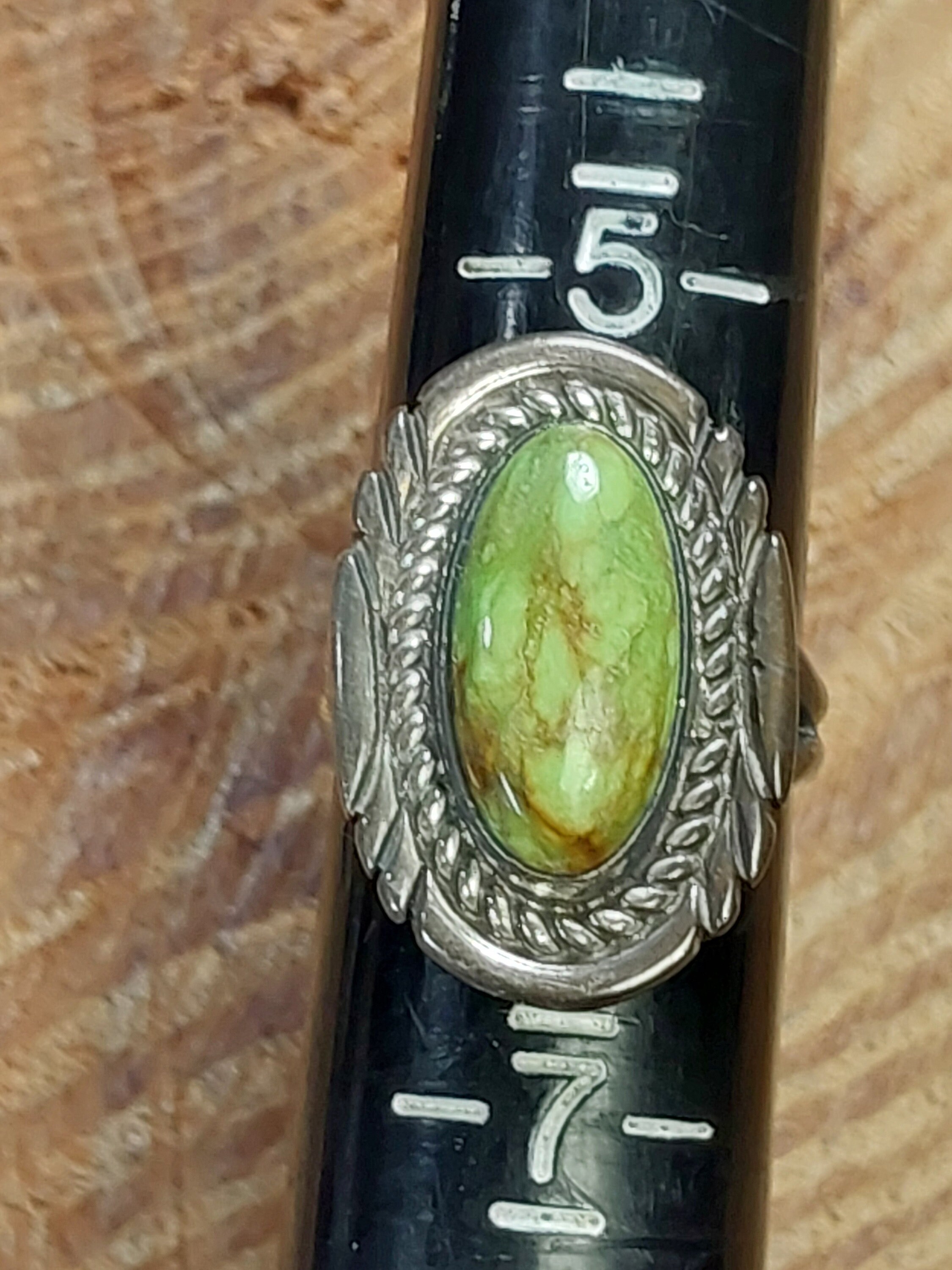 Navajo Sterling Silver Gaspeite Stone Ring Size 6 Signed Fransisco - Etsy