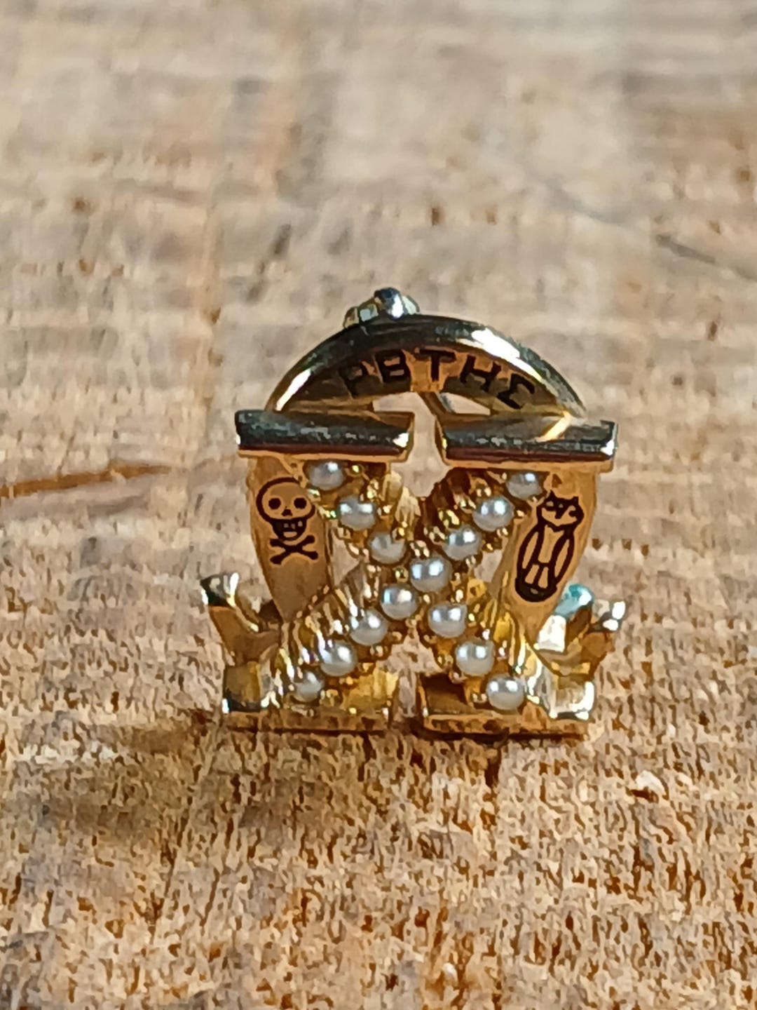 Sorority Chi Omega Pin Brooch 10k Gold Small Pearls - Etsy