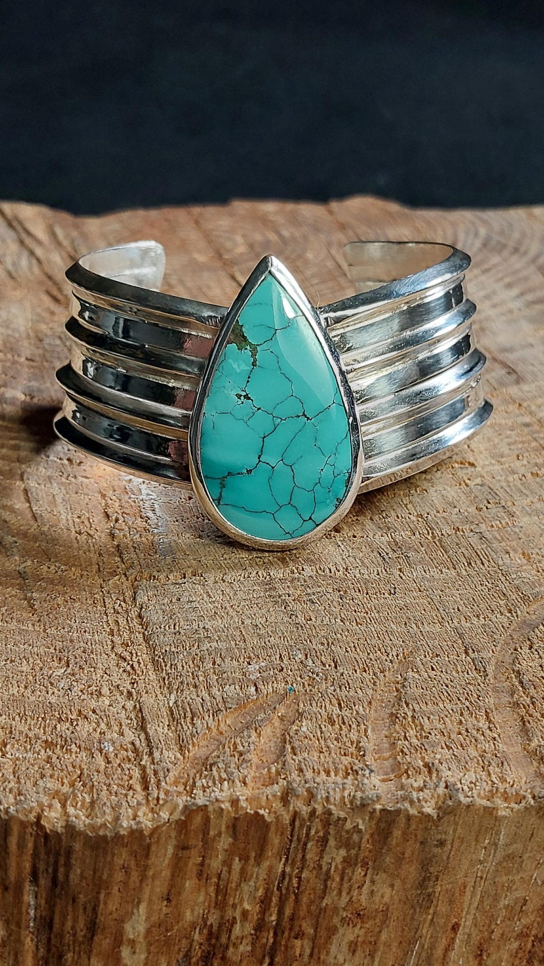 5.5 " Sterling Silver Triangle Wire Teardrop Turquoise Southwestern ...