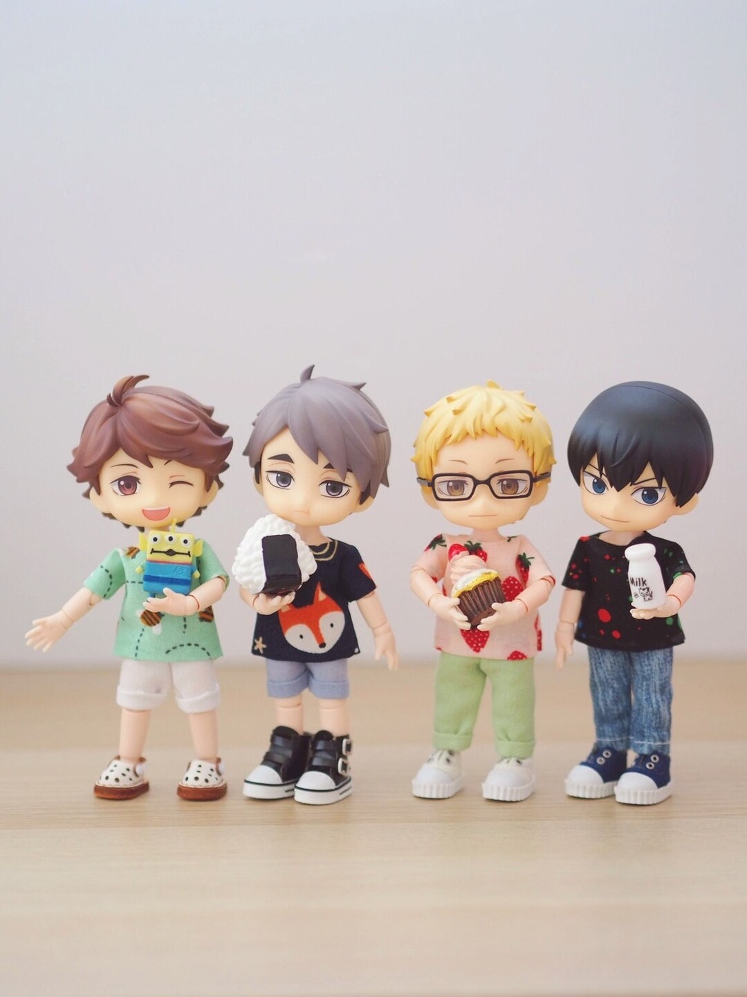 4 Styles Pattern T-shirts for Nendoroid Doll Clothes Obitsu 11 Clothes ...