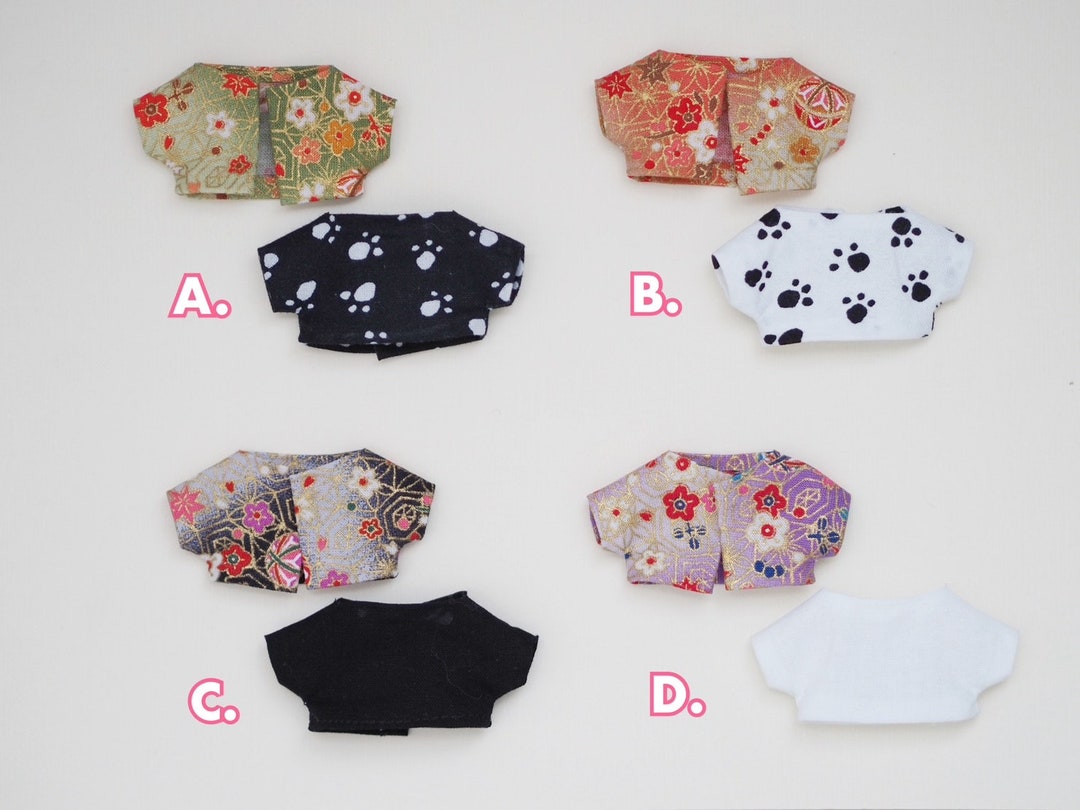 Haori Jacket + T-shirt Set for 10 Cm Nui Plush Doll Clothes Plushie ...