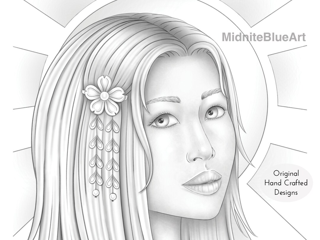 Grayscale Coloring Page the Rising Sun Greyscale Colouring Adult ...