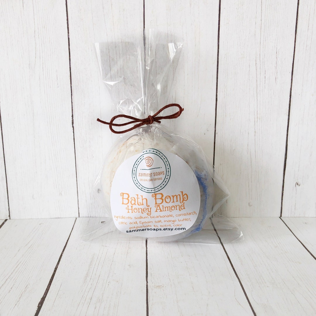 Bath Bomb in Honey Almond Scent, Mango Butter and Epsom Salt Bath, 3.5 ...