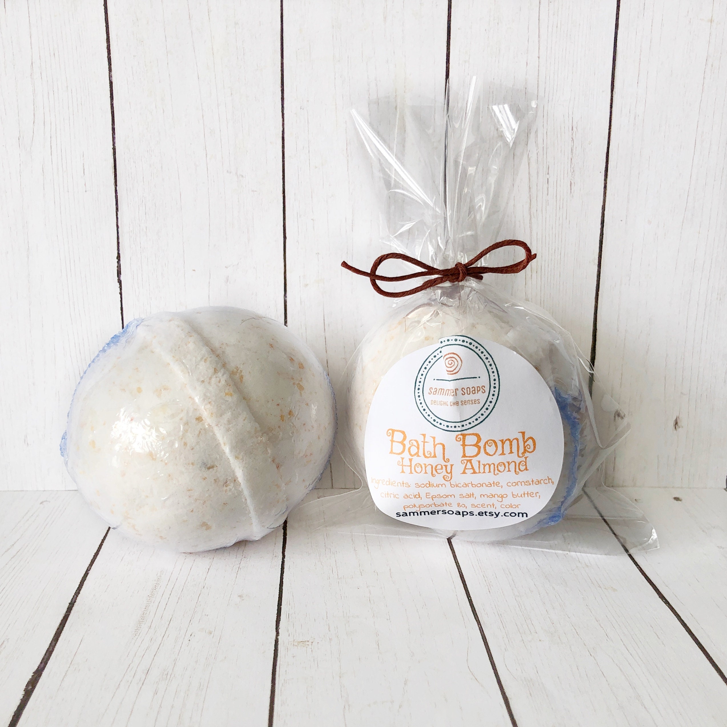 Bath Bomb in Honey Almond Scent, Mango Butter and Epsom Salt Bath, 3.5 ...