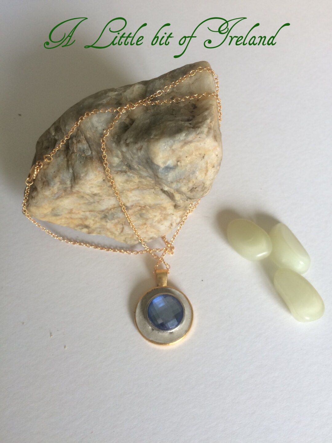 Irish Concrete Gemstone Minimalist Pendant - Etsy