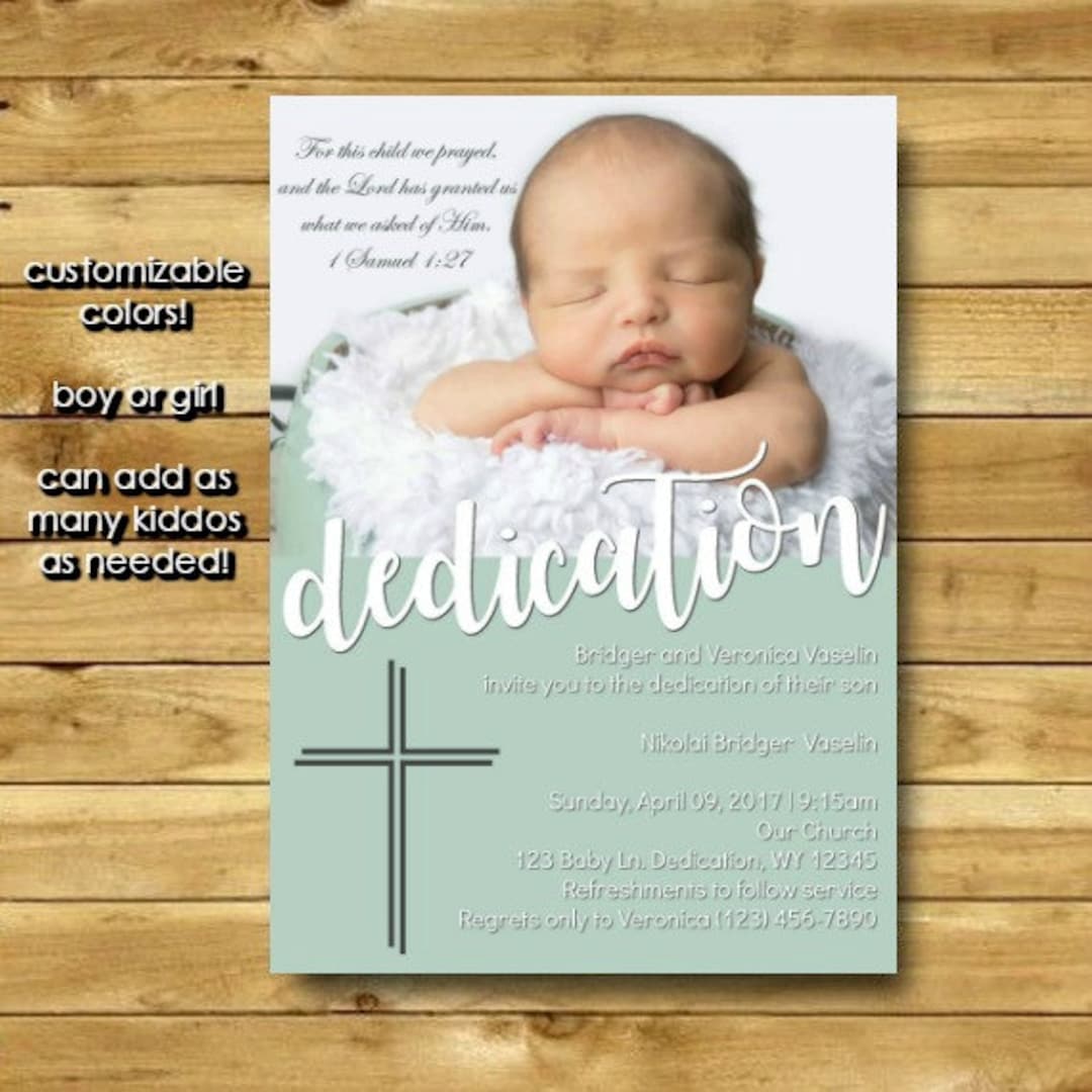Baby Dedication Invitation, Baptism Invitation Boy, Baptism Invitation ...