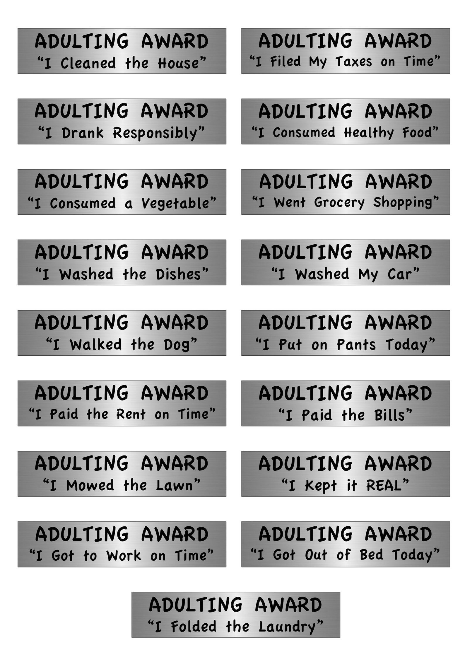Adulting Award | Etsy