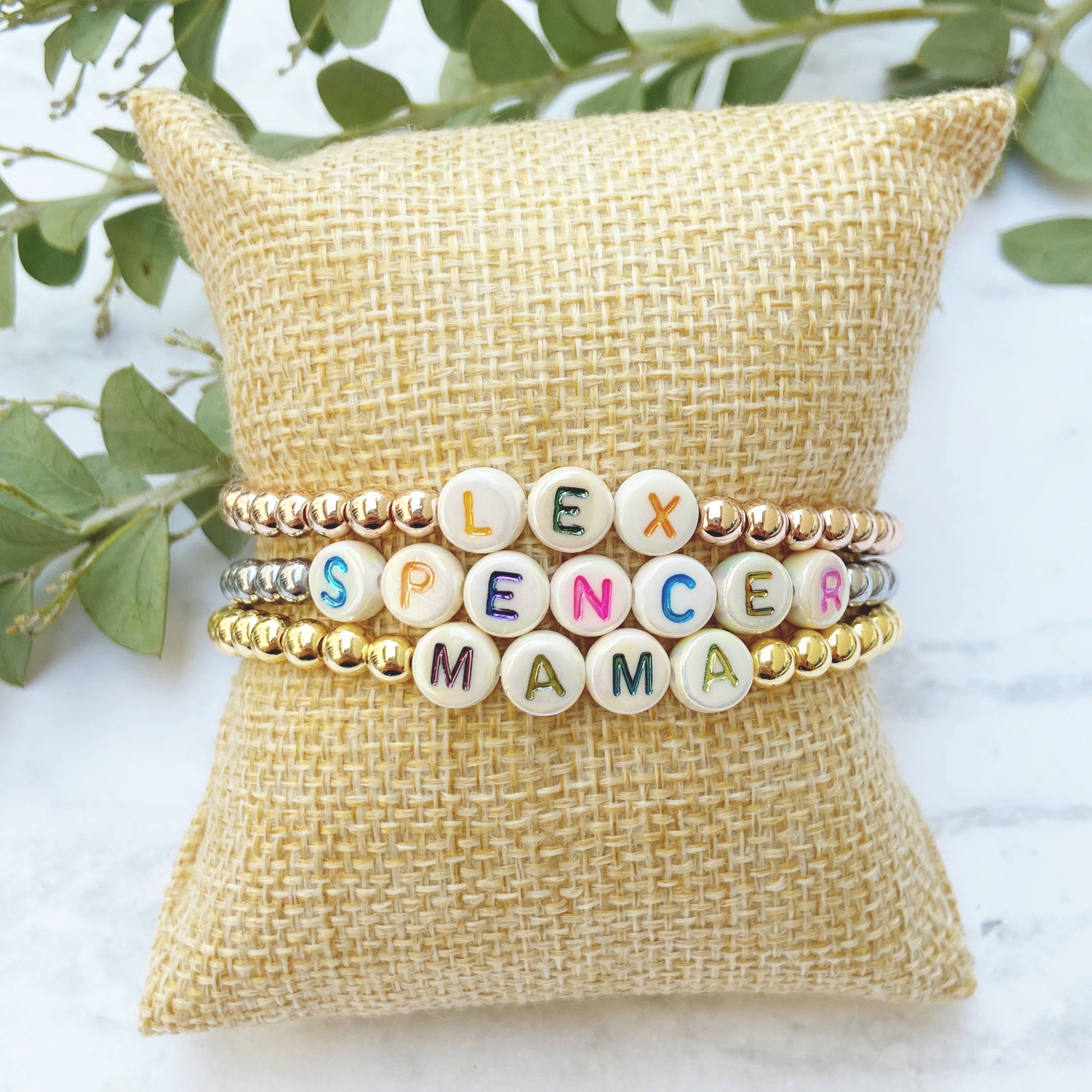 Jewel Toned Custom Word Bracelets