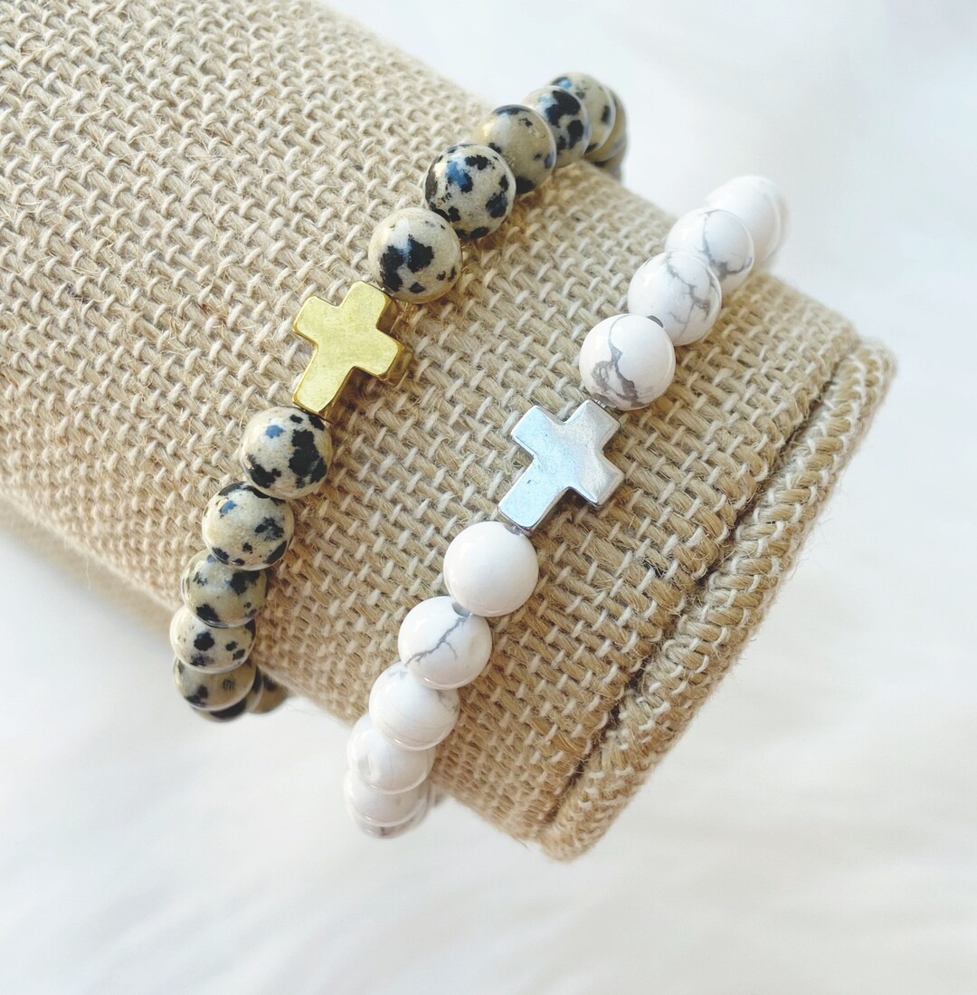 Metal Cross Beaded Bracelet by Sarahndipity Jewelry || Beaded, Stretch ...