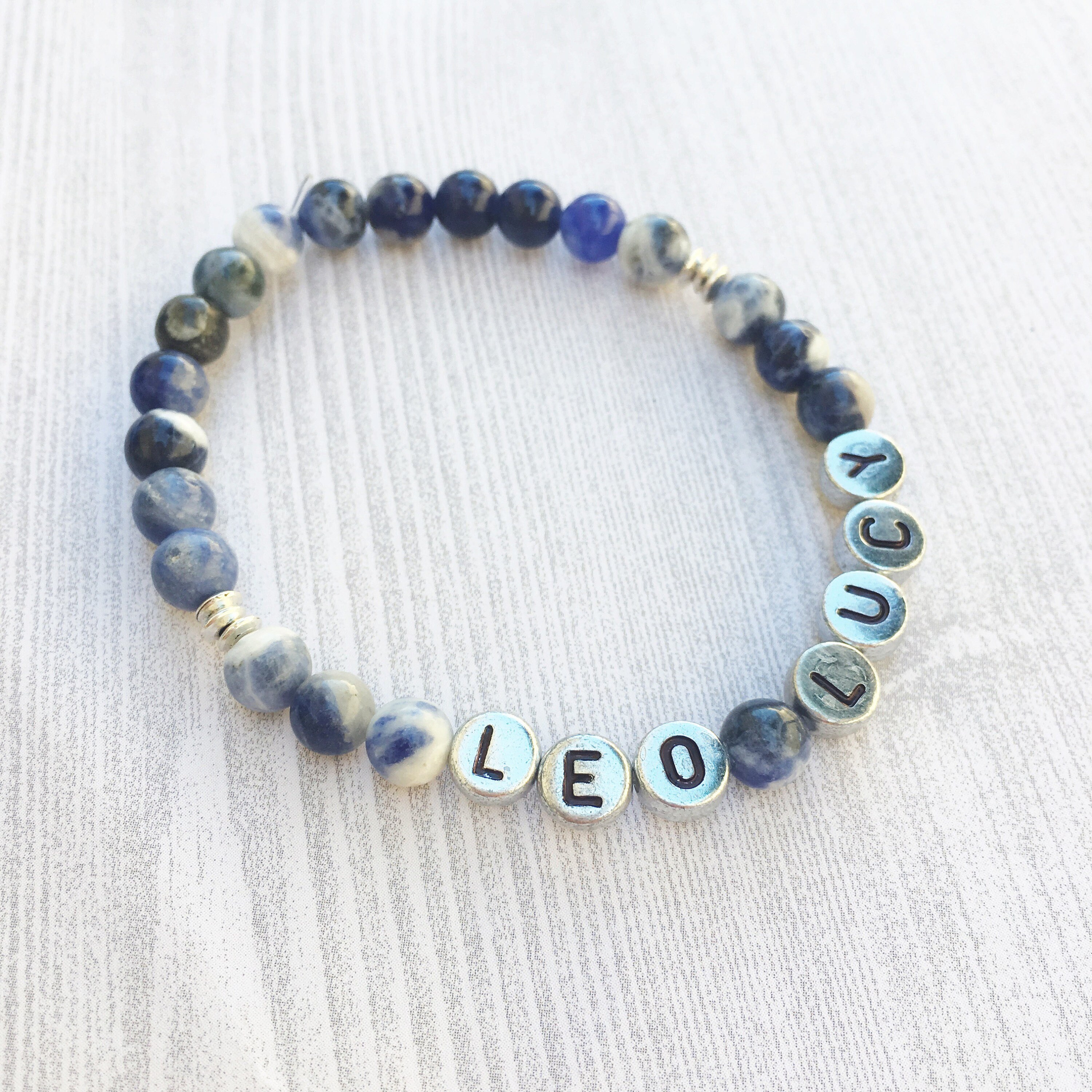 Custom Word Bracelet in Gold & Silver