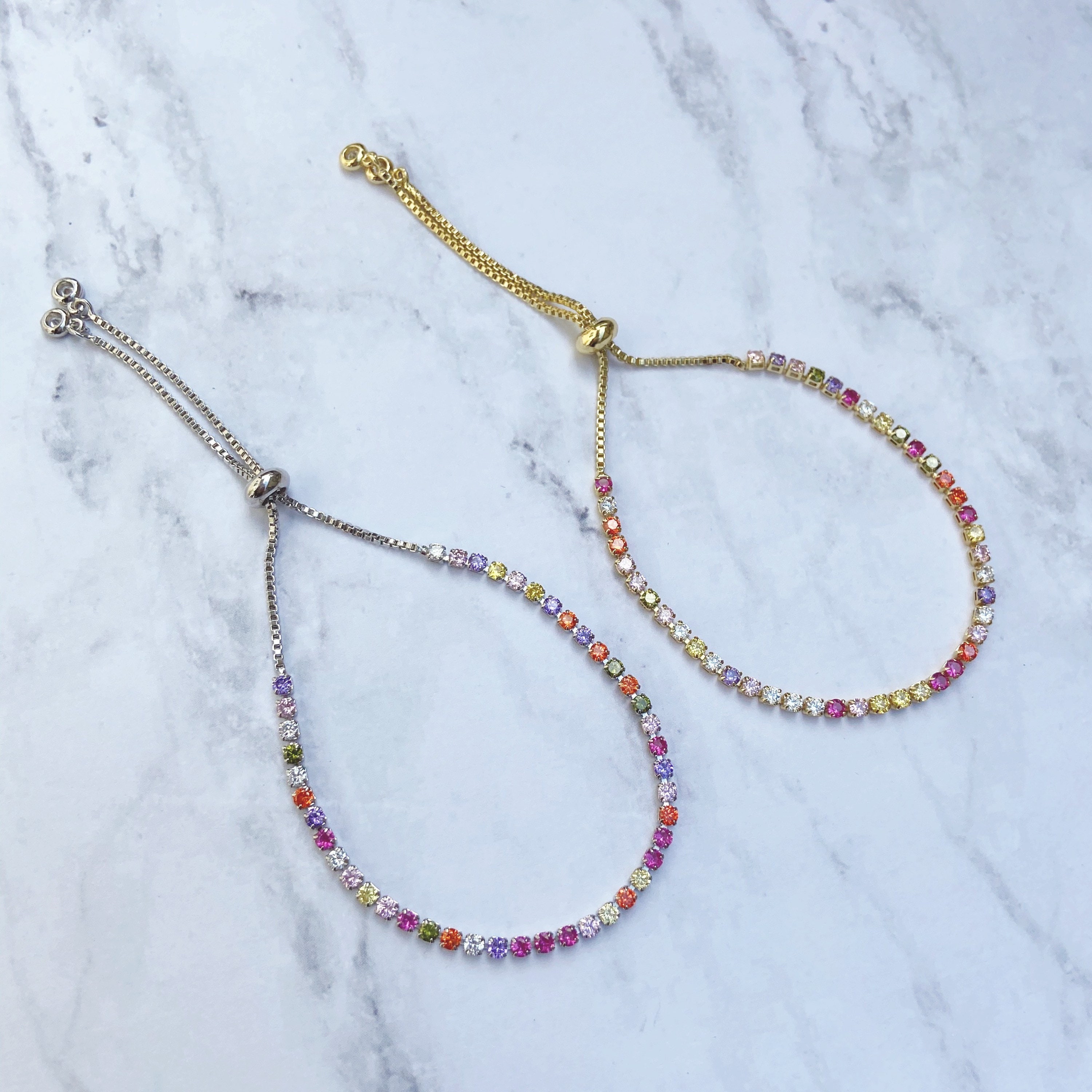 Adjustable Rainbow Crystal Bracelet