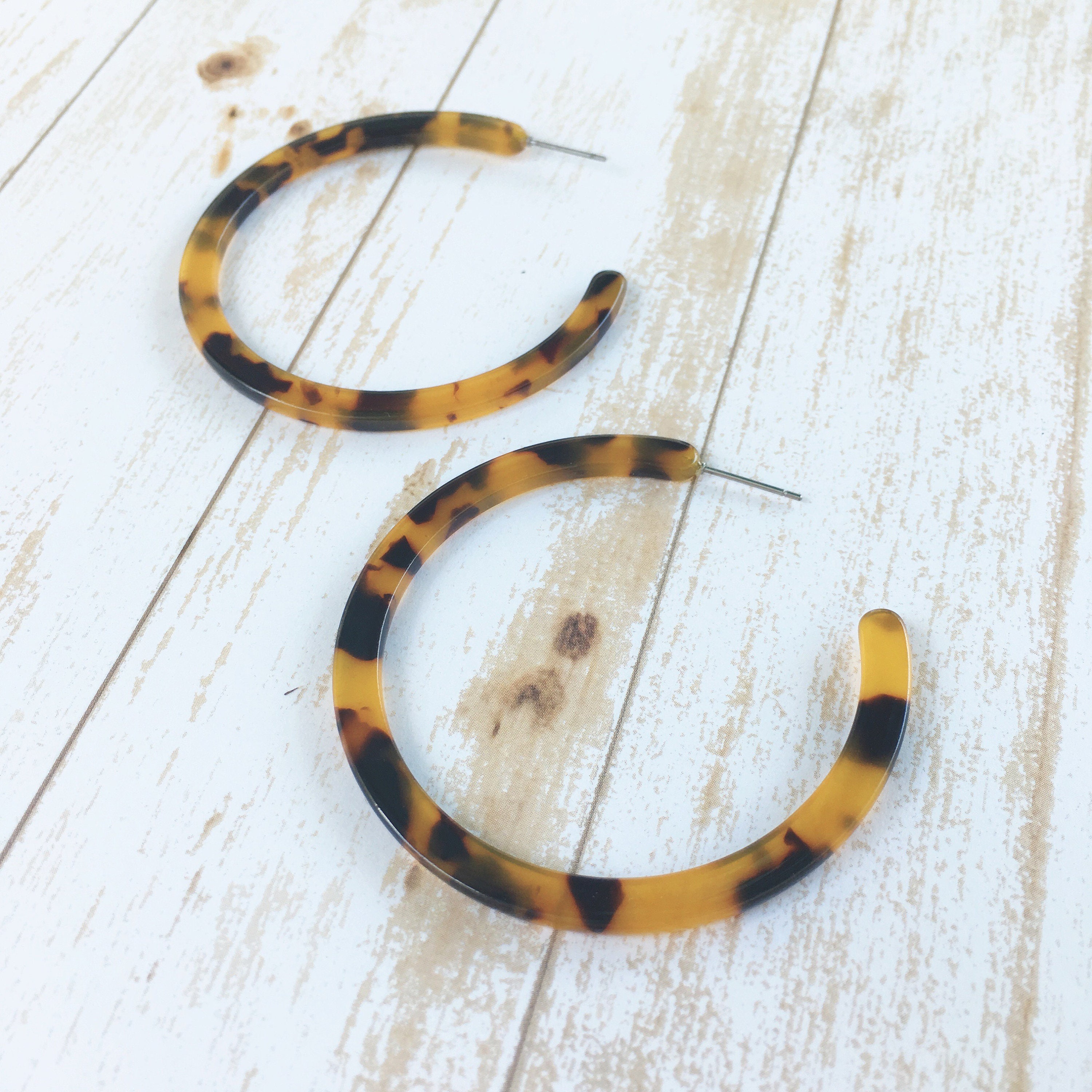 Large Tortoise Hoop Earrings