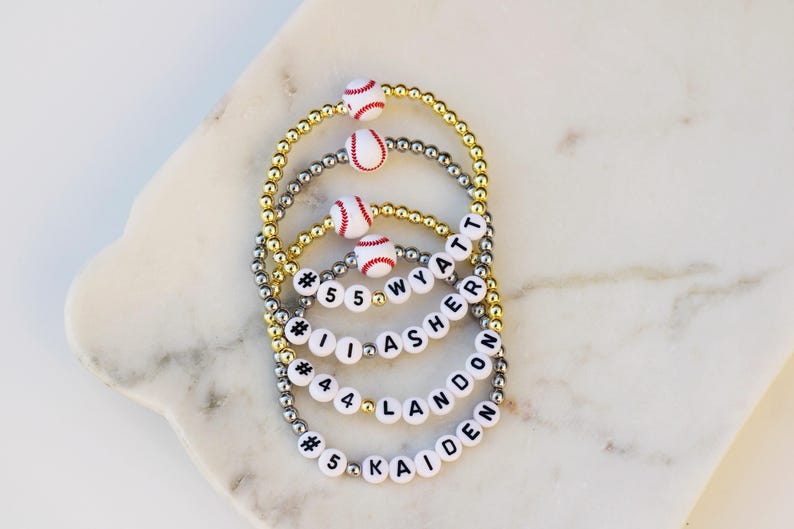 Custom Baseball Bracelet | Personalized Baseball Bracelet | Baseball ...
