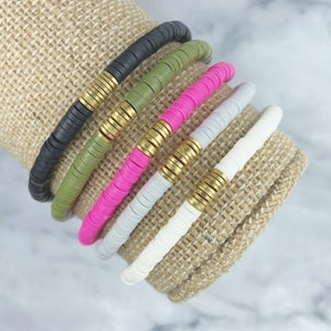 Skinny Disc Stacking Bracelets by Sarahndipity Jewelry Beaded, Stretch ...