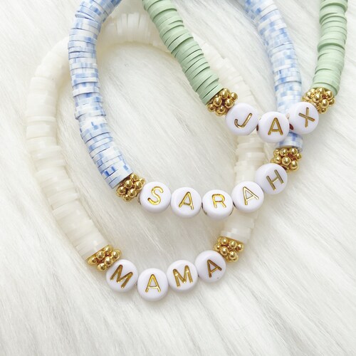 Stacking Heishi Bracelets Gold Heishi Disc Beaded Bracelet | Etsy