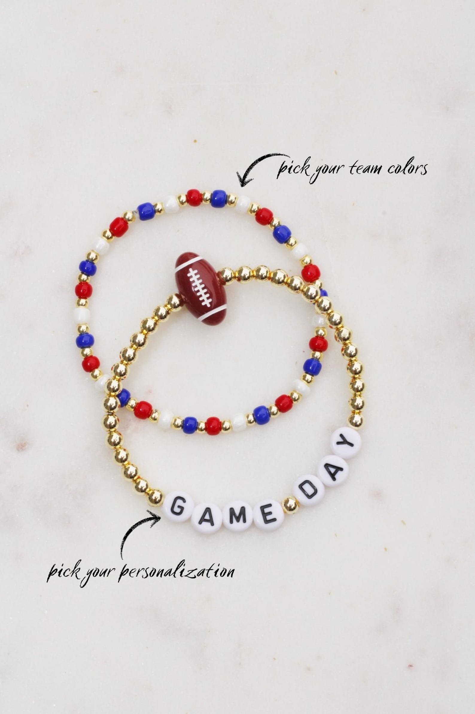 Football Spirit Bracelet | Game Day Bracelet | Personalized Football ...
