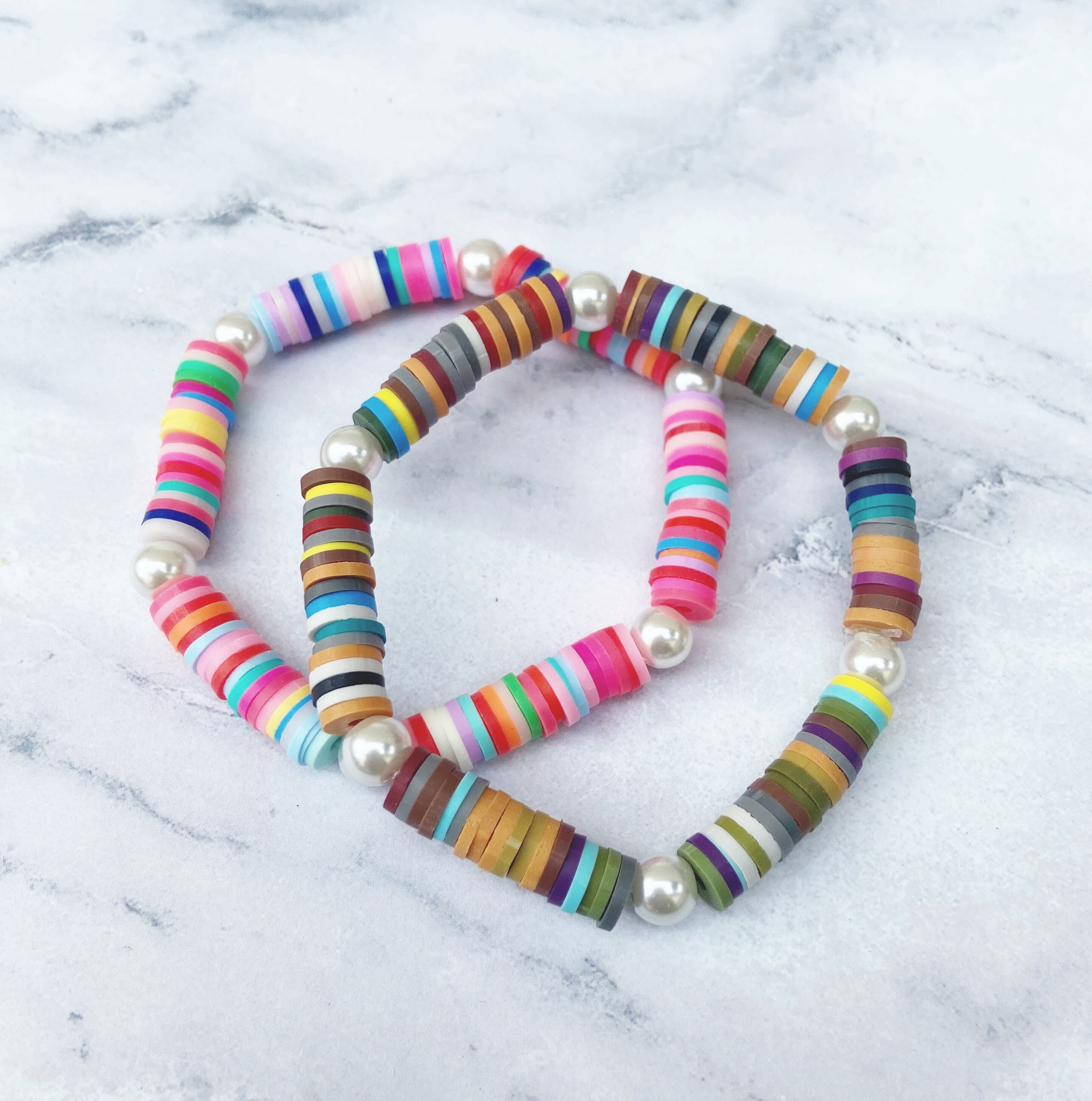 Pearl Disc Bracelets