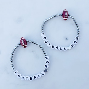 Custom Football Bracelet | Personalized Football Bracelet Set ...