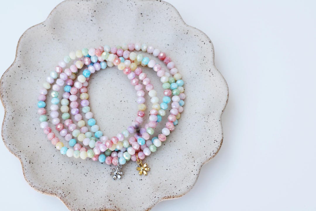 Spring Flower Bracelet | Spring Bracelet | Pastel Bracelet | Spring ...