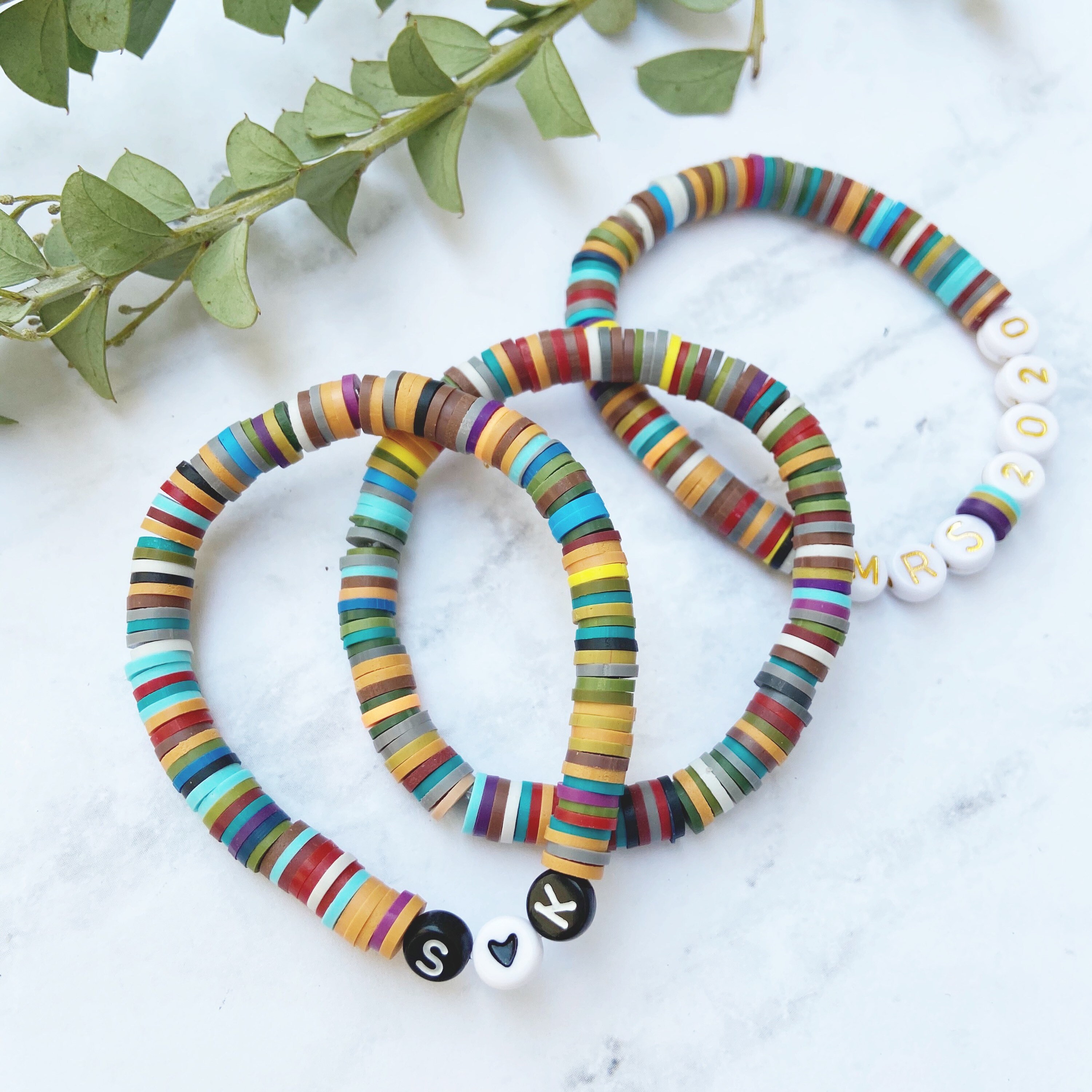 Fall Colored Disc Bracelets