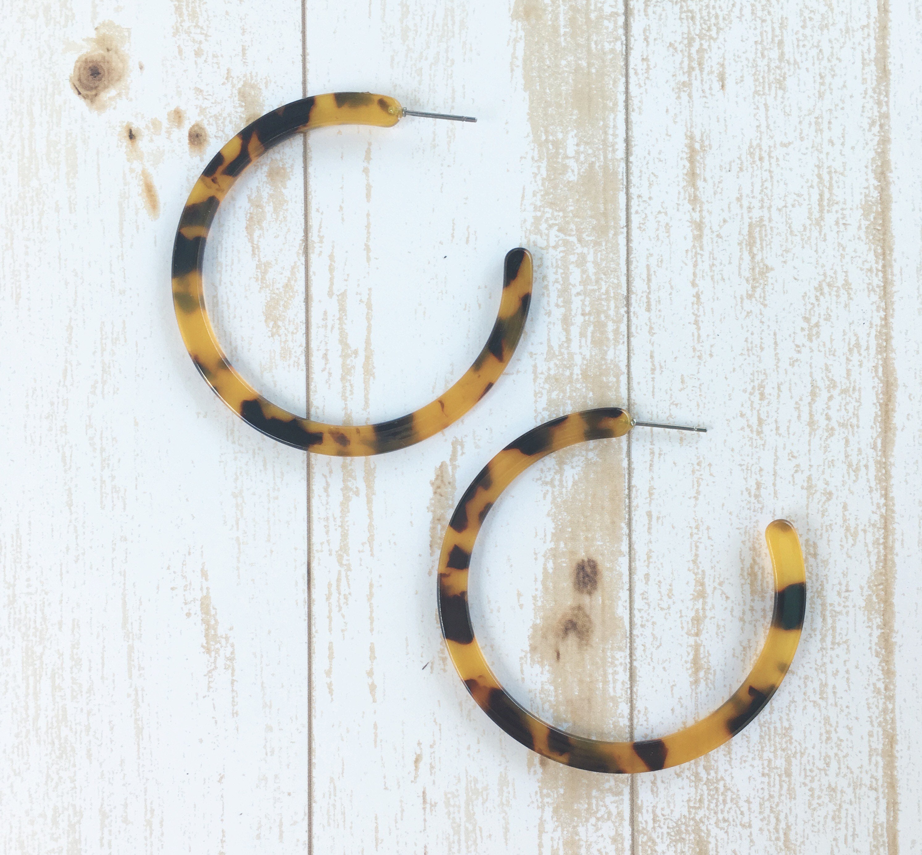 Large Tortoise Hoop Earrings