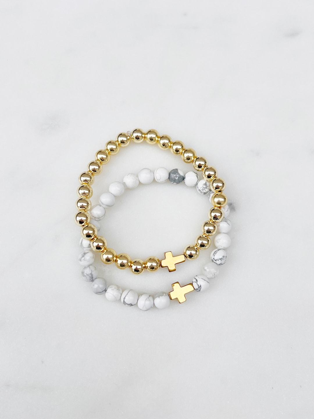 Metal Cross Beaded Bracelet by Sarahndipity Jewelry Beaded, Stretch ...