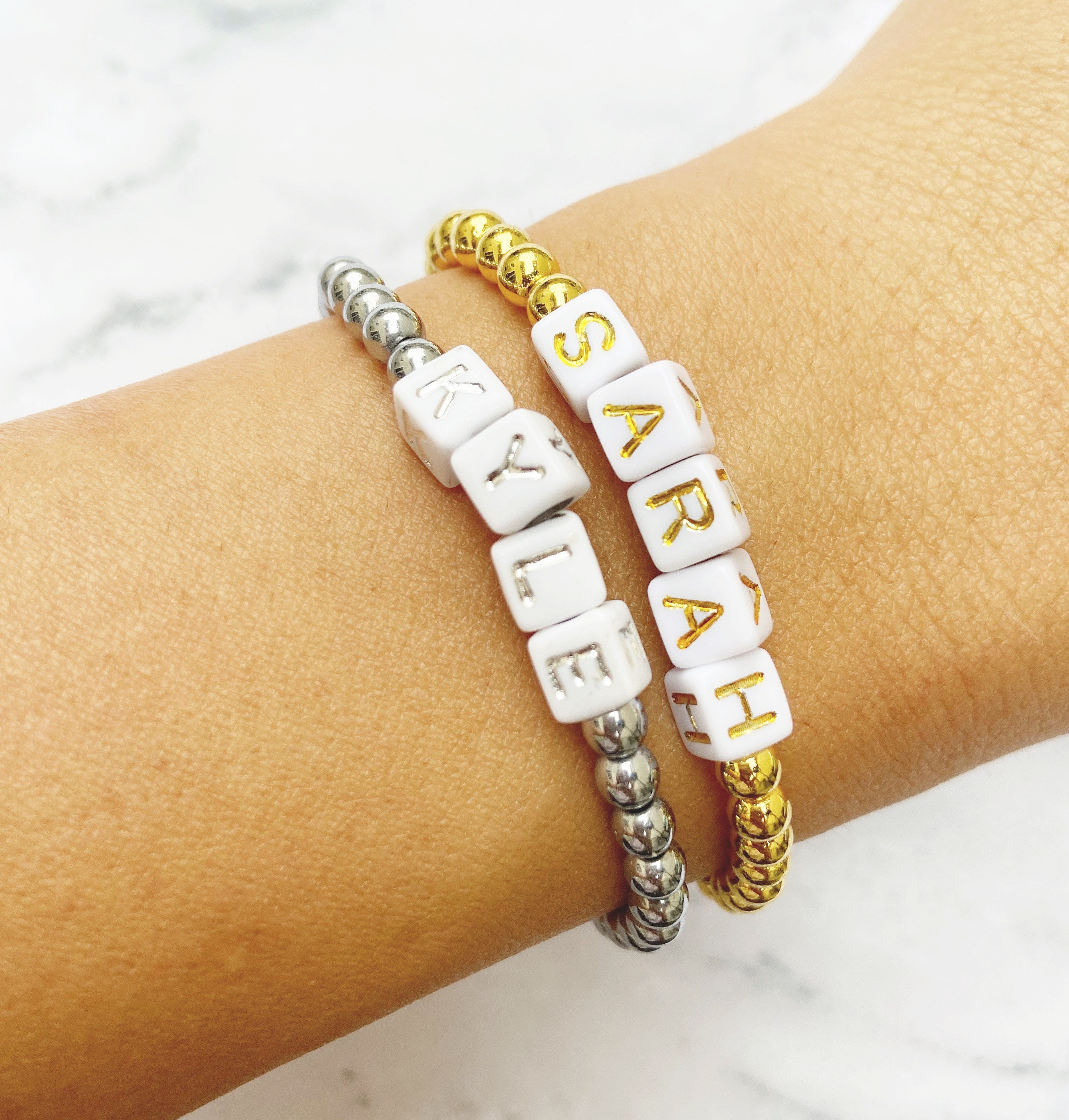 Gold & Silver Block Bracelets