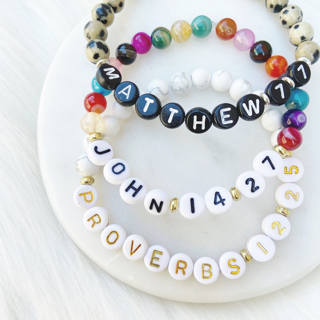 Bible Verse Beaded Bracelets | Word Bracelets | Faith Bracelets | Bible ...