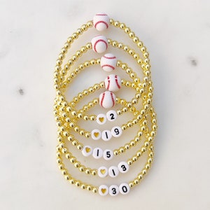 Custom Baseball Bracelet | Personalized Baseball Bracelet | Baseball ...