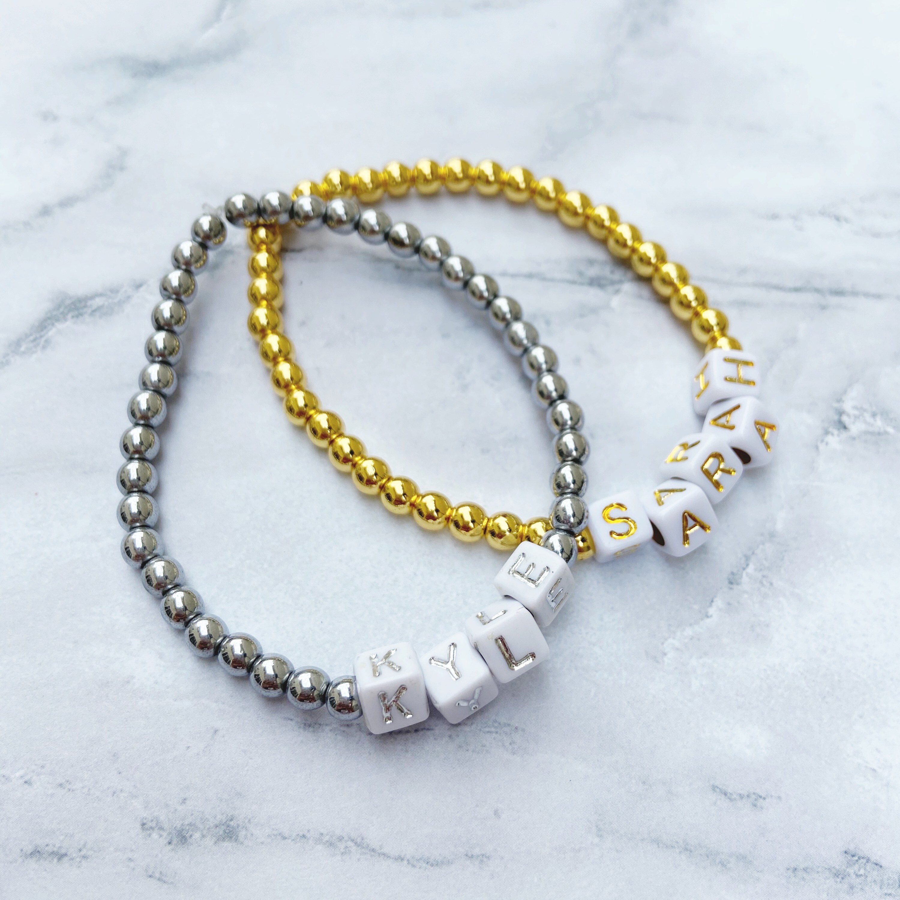 Gold & Silver Block Bracelets