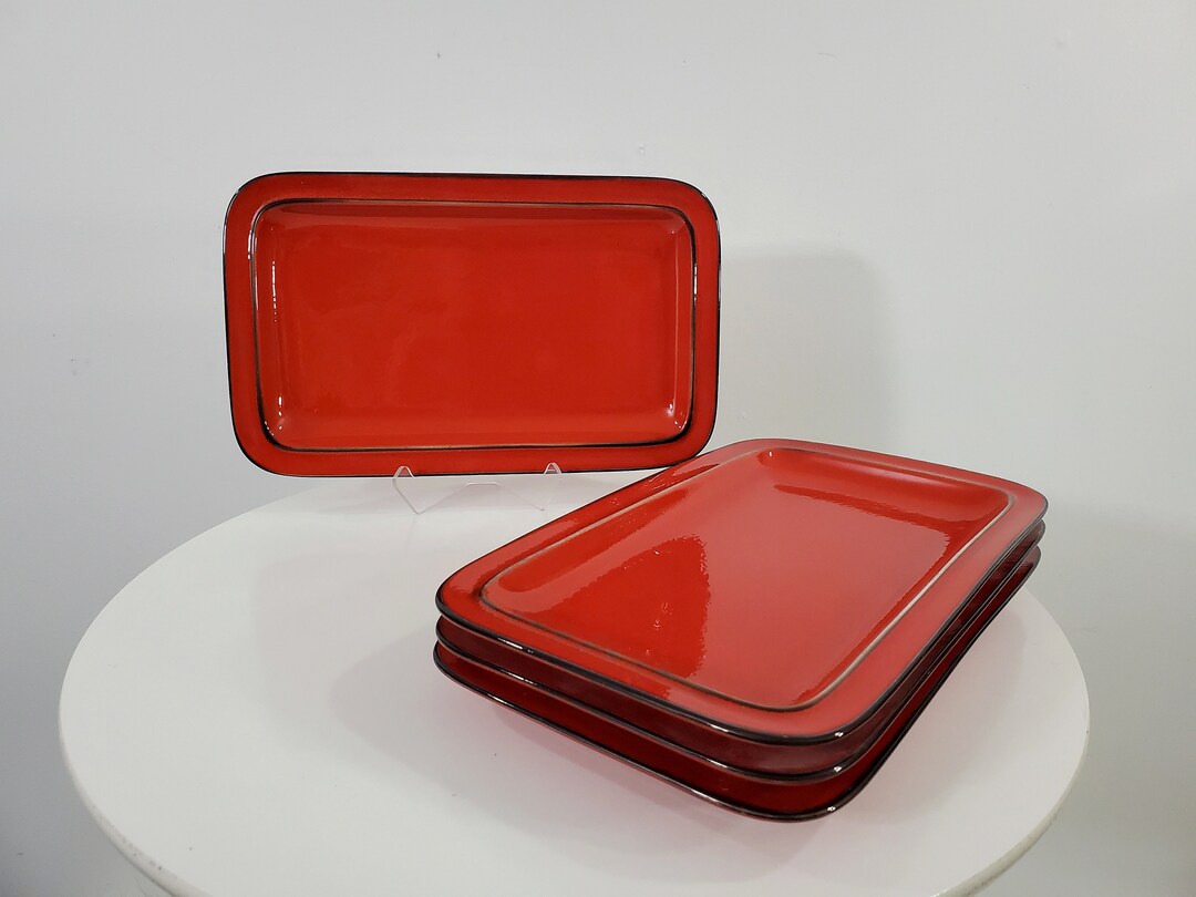 Set of 4 Thomas Germany Flame Dinnerware Sandwich Trays Hertha Bengtson ...