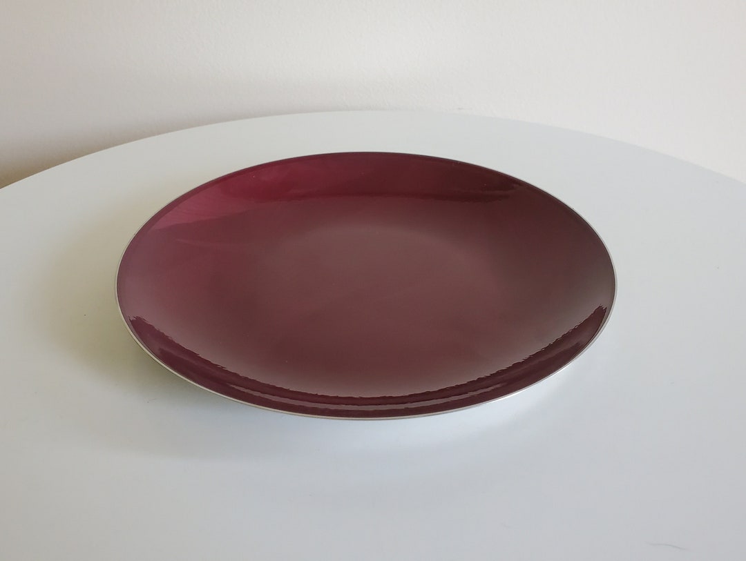 Ruby Red Enamel Plate - Cathedral Series, Fjaer Pattern by Grete Prytz Kittelsen for ...