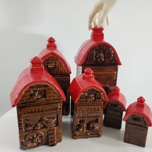 Twin Winton Barnyard Canister Set With Schmid Salt and Pepper - Vintage ...