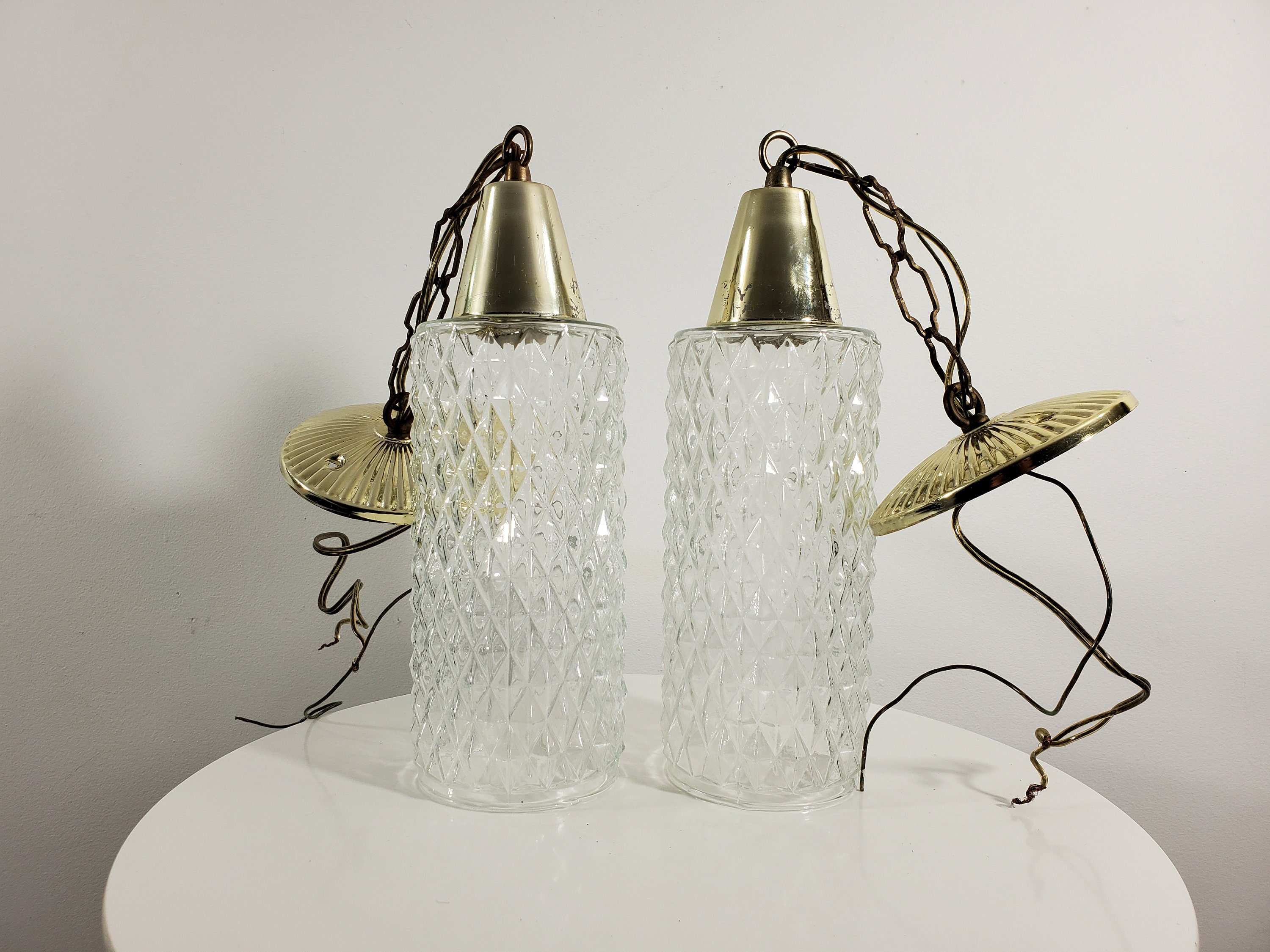Mid-century Spanish Revival Slag Iron Swag Lamps With Matching - Etsy