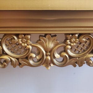 Vintage Syroco Wall Mirror With Shelf - Ornate Frame and Slate Textured ...