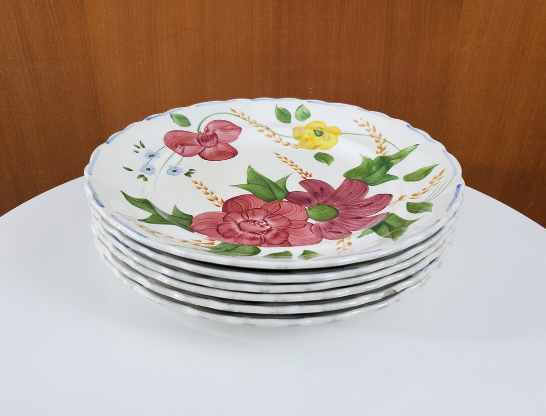 Set of 6 Simpsons Solian Ware Nova Fleur Plates Pattern 652 Hand ...
