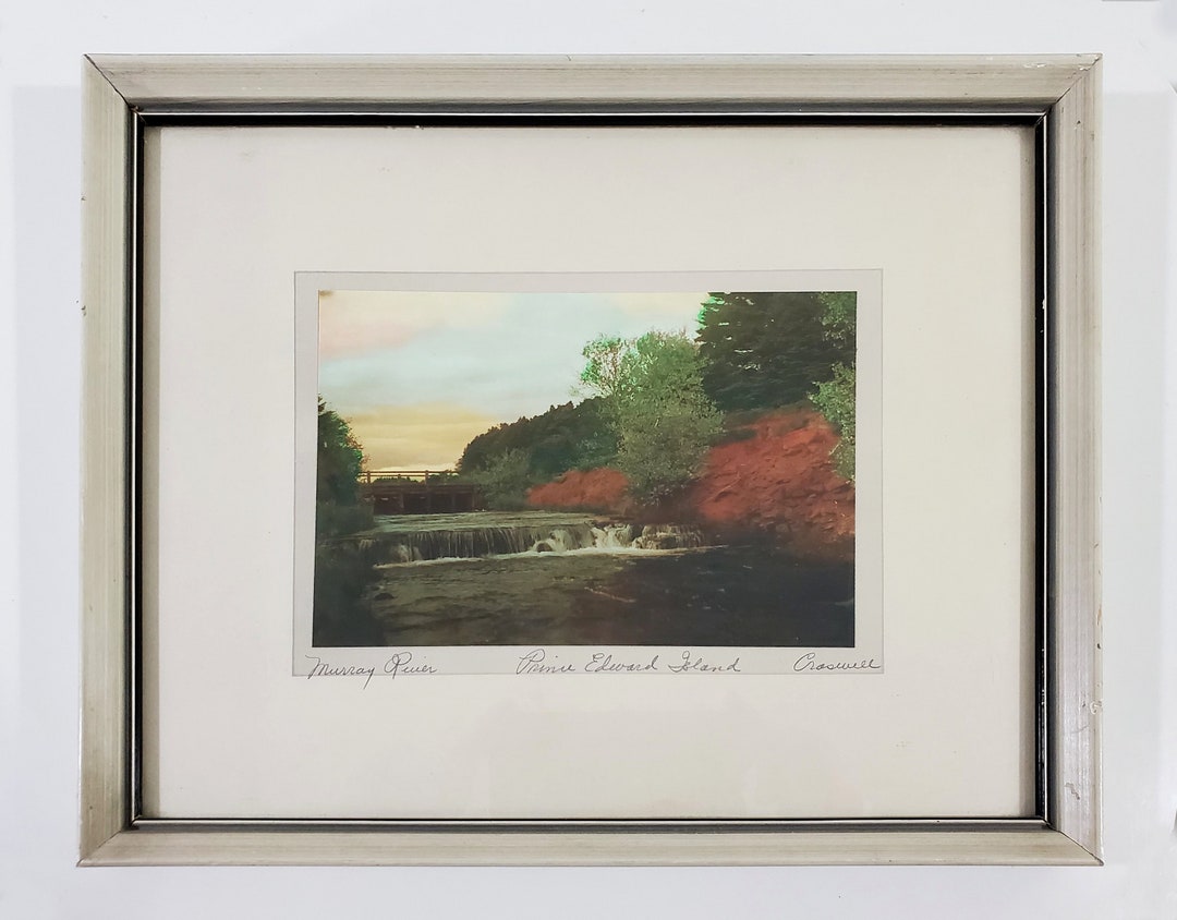 Framed Hand Tinted Photograph of the Falls at Murray River, Prince ...