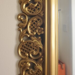 Vintage Syroco Wall Mirror With Shelf - Ornate Frame and Slate Textured ...