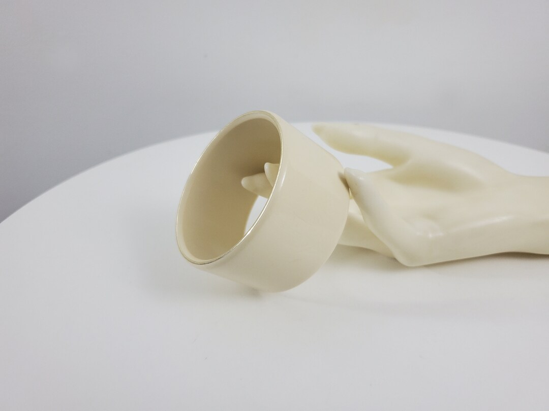 Vintage French Cream Lucite Bangle With Gold Colored Edges - French ...