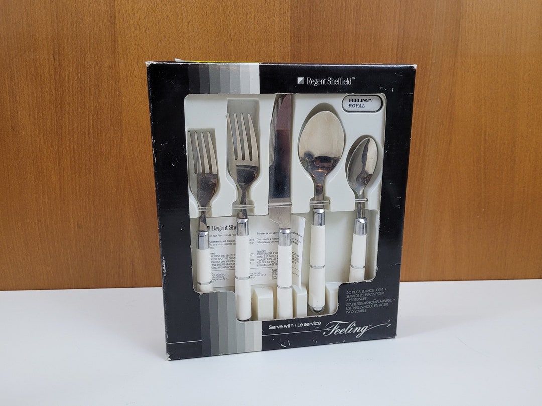 20 Pieces Regent Sheffield Stainless Steel Flatware With Plastic ...