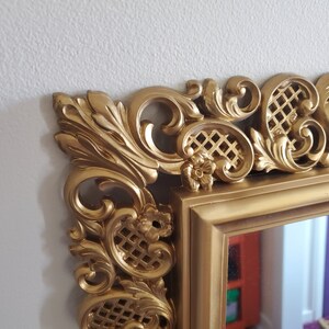 Vintage Syroco Wall Mirror With Shelf - Ornate Frame and Slate Textured ...