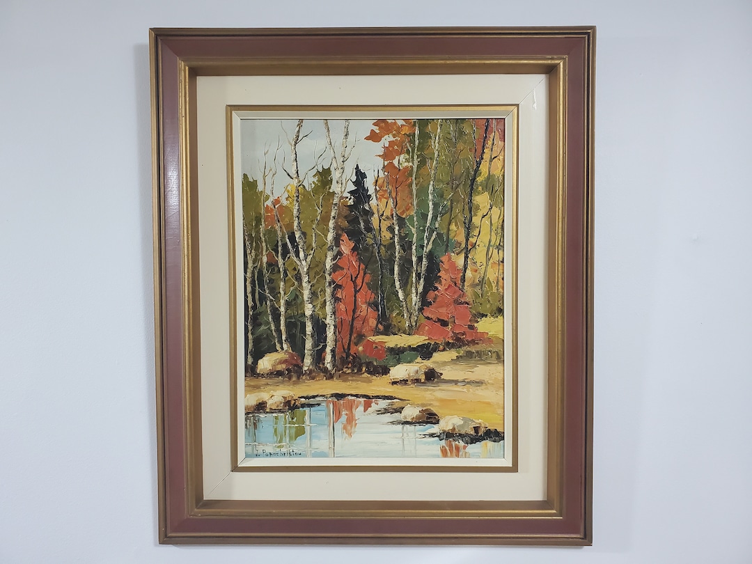 Original Oil Painting - John (yanni) Papachristou Autumn Scene - Framed ...