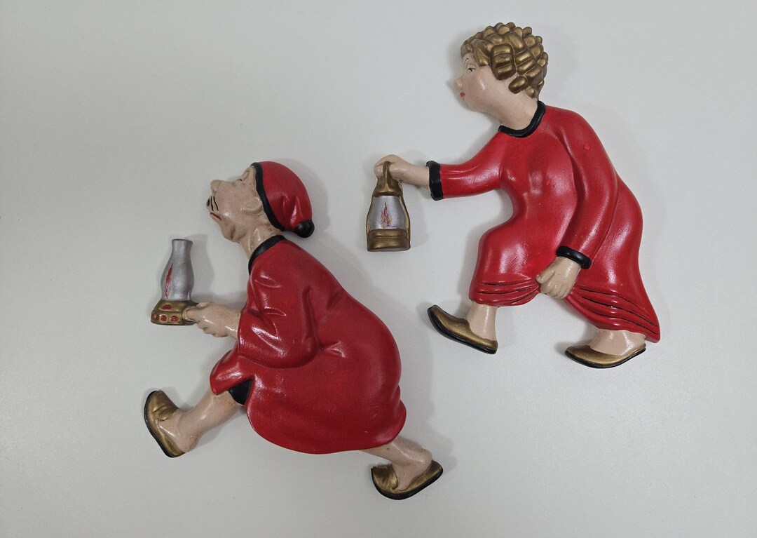 Vintage Arnel's Ceramic Plaques: Ma & Pa Outhouse Race - Hand Painted ...