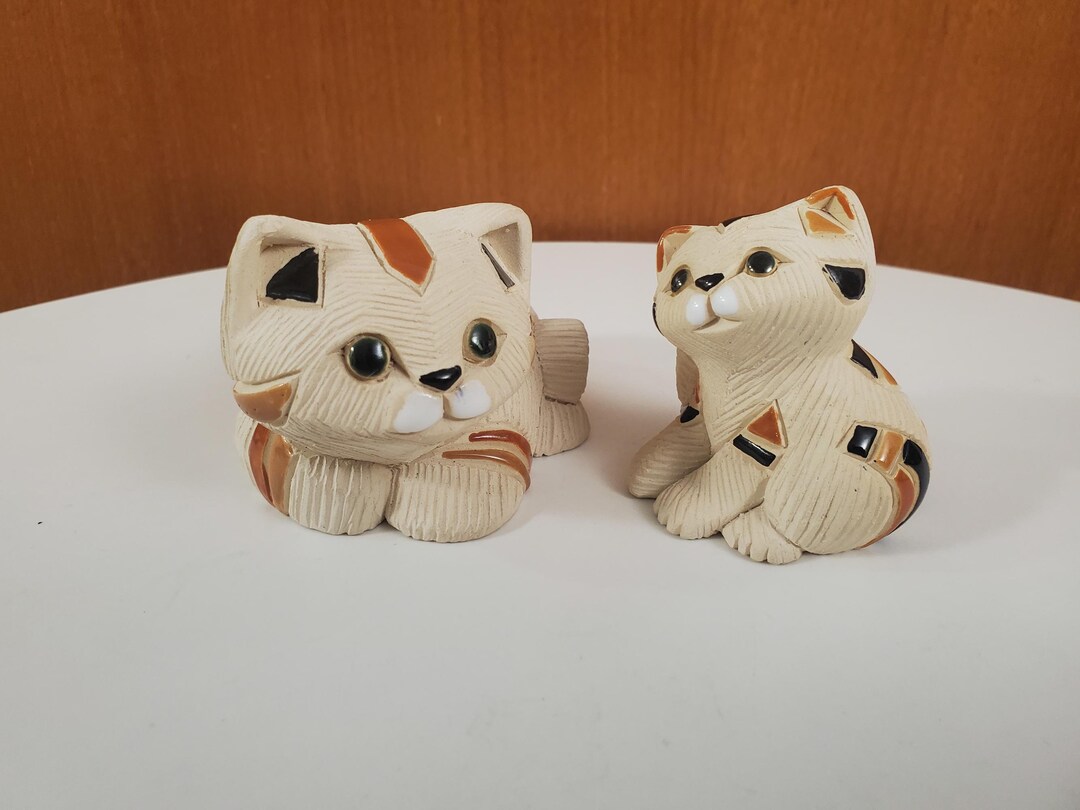 Artesania Rinconada Persian Cat - Beige, Brown, Gold - Ceramic Cat From ...